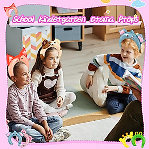 Liliful 200 Pcs Zoo Animal Inflatable Headbands Unicorn Wildlife Safari Balloon Hair Hoop Unicorn Balloon Kit with Pump Inflatable Jungle Animals for Birthday Party Favors Decorations (Cute Animal)