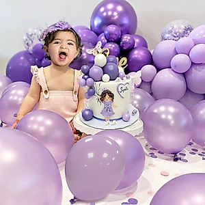 Purple Balloons Metallic Purple Balloon, 50 Pcs 12inch Lavender Purple Lilac Confetti Balloons Purple Metallic Balloons for Birthday Baby Shower Bridal Shower Wedding Party Decorations