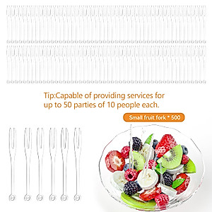 Dimber Chilled Condiment Server with Lid, Condiment Tray with Ice cube, 500 Forks, 2 Tongs and 6 Spoons,Condiment Caddy, Condiment Containers with Lids, Perfect for Salad Bar, Mimosa Bar, Fruit Tray
