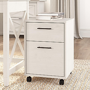 Bush Furniture Key West 2 Drawer Mobile File Cabinet, Linen White Oak