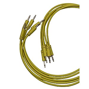 Luigis Modular Supply Spaghetti Eurorack Patch Cables - Package of 5 Yellow Cables, 18 (45 cm)