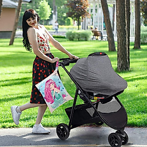 Qilmy 2pcs Mermaid Cloth Diaper Wet Dry Bag Waterproof Reusable Wet Dry Organizer with Zipper for Travel, Beach, Pool, Diapers, Gym Clothes, Wet Swimsuits