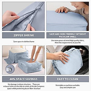 Ultra Space Saving Self Compression Organizer, Upgrade XL, Self Compression Organizer, Heavy Duty Compression Bags for Storage, Portable Space Saver Organizer for Comforters, Clothes, Blankets (Grey)