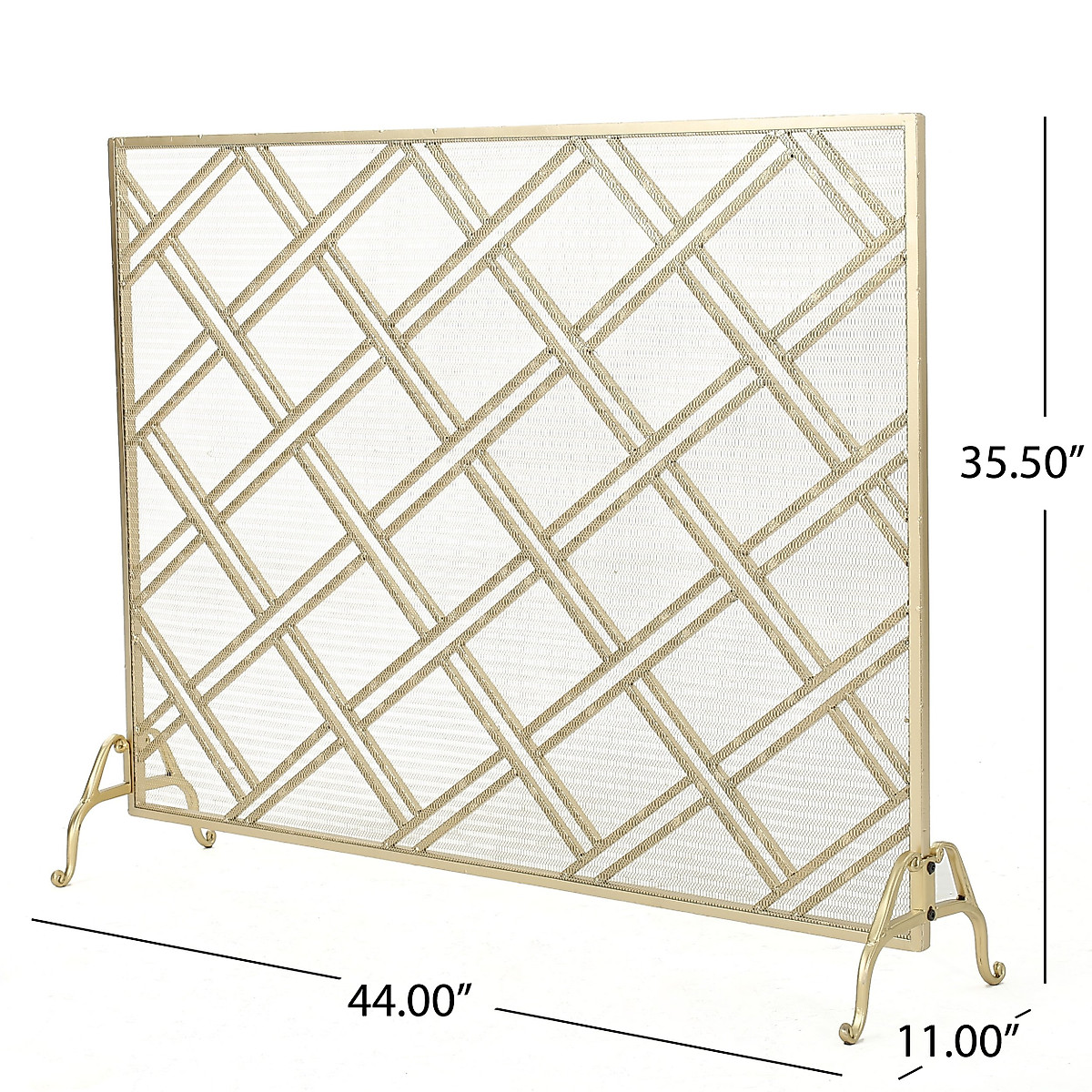 Christopher Knight Home Josette Single Panel Iron Fireplace Screen, Gold