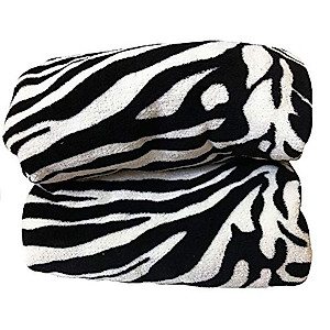 Home Must Haves Zebra Animal Print Safari Bed Blanket Bedding Throw Fleece Super Soft Warm Cozy Plush, Queen Size, Black And White