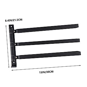 Cabilock Towel Rack Bath Towel Bars Swing Out Towel Rack Black Washcloth Towel Bar Black C Fold Towels Swivel Towel Rack Storage Rack Towel Rod Rack Towel Hanging Rod Stainless Steel Metal