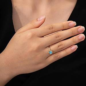 Amazon Essentials 10k Gold Imported Infinite Elements Crystal March Birthstone Ring, Size 6 (previously Amazon Collection)