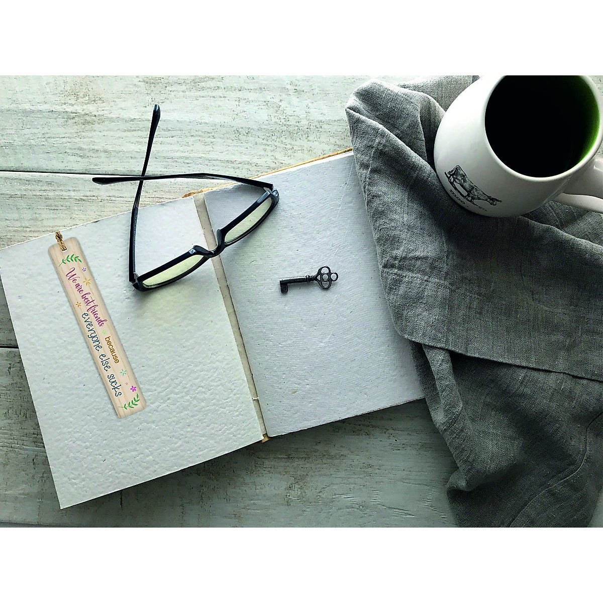 KYBELEBOHO - We are Best Friends Because Everyone Else Sucks - Wooden Bookmarks - Sign Gift - Bookmarks for Book Lovers - Book Markers for Women