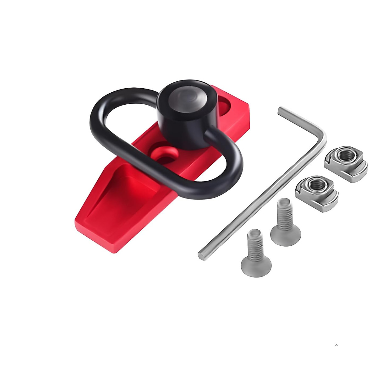 GOTICAL-Combo of 4-45 Degree Offset Mount, 5 Slot, 3 Slot Rail with Quick Detach QD S l i n g S w i v e l Mount Kit-Push Button in Durable Material in red (3, 5 Slots, & Attachment & Red Mounts .)