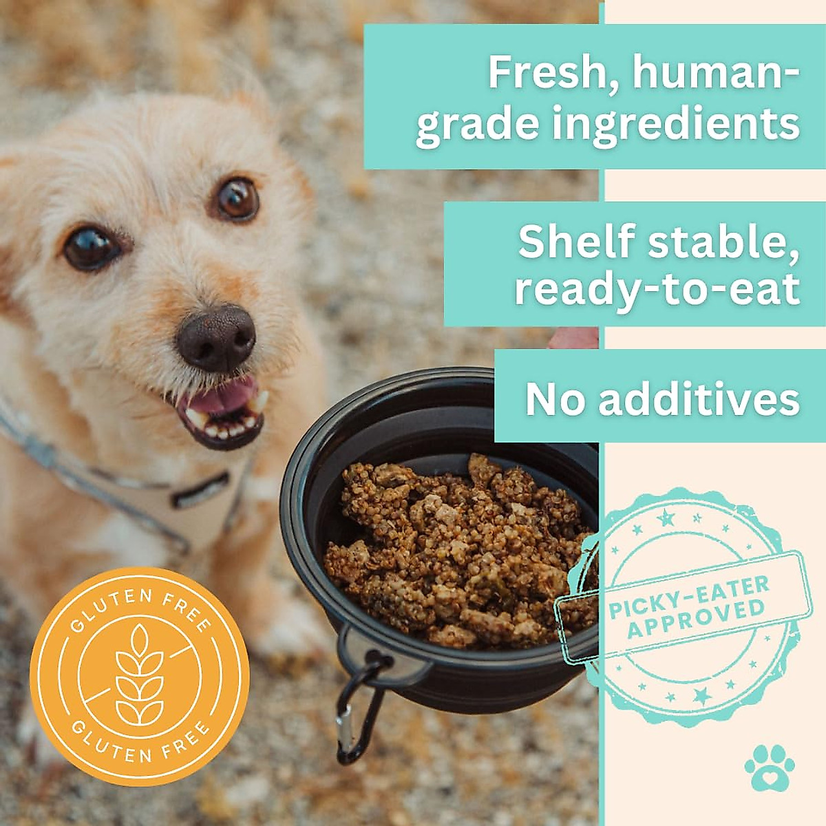 TOP SHELF DOG Chicken Dinner Meal I All Natural Fresh Human Grade Pre Made Dog Food Topper I Mixer, Treat, Additive for Nutrition for Picky Eaters, Puppies, Senior Dogs, Gluten Free (7 x 8oz Pouches)