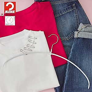 Mawa Narrow Petite Clothing Hangers, Steel Hanger with Non-Slip Coating, for Shirts, Dresses, Camisoles, T-Shirts, Space-Saving, 360-degree Rotatable Hook, 20 Count (Pack of 1)