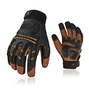 Vgo... Work Gloves Men Anti Vibration, Heavy Duty Safety Gloves for Warehouse Construction Trucker