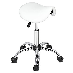 Salon Stool, Rolling Stools With Wheels, Swivel Tattoo Stool Chair, Adjustment Massage Spa Drafting Salon Work Office Hydraulic Saddle Stools With Foot Rest, Lash Tech Chair,For Barbershop Office (13)