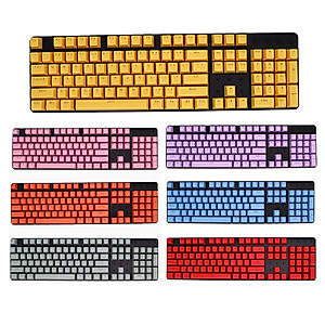 Heave 104Pcs Keycaps Set,PBT Keycaps Double Shot Backlight Keycaps for MX Mechanical Gaming Keyboard Replacement Key Cap(Only Including Keycaps) Grey