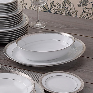 Noritake Crestwood Platinum 14-Inch Medium Oval Serving Platter