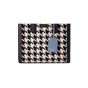 Kate Spade New York Manhattan Houndstooth Chenille Fabric Mini Tote Black Multi One Size