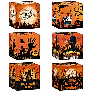Halloween Candy Treat Box Set, 12 Pcs Treat Goodie Boxes Halloween Party Favors Boxes, Halloween Cardboard Funny Boxes for for Candy Snacks Cookie Small Gifts Halloween Party Supplies Kids Birthday