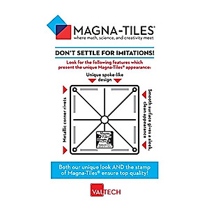 Magna-Tiles House Set, The Original Magnetic Building Tiles For Creative Open-Ended Play, Educational Toys For Children Ages 3 Years + (28 Pieces + Reusable Silicone Stickers)