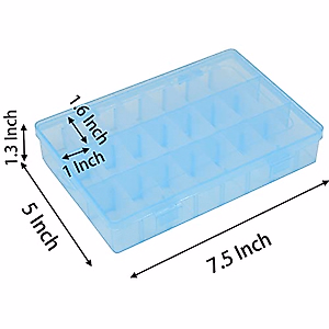 4 Pcs 24 Grids 7.5 Inch x 5.1 Inch Adjustable Small Removable Clear Plastic Jewelry Organizer Divider Storage Box Jewelry Earring Tool Containers (4pack(24-Grid ))