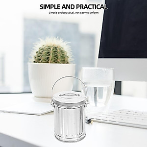BESTOYARD Mini Desktop Trash Can with Lid Metal Rubbish Bin Tiny Garbage Can Mini Tabletop Flowerpot Pen Holder for Home Office Countertop