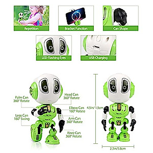 Aubllo Robots for Kids Toys Stocking Stuffers for Boys Girls-2022 Mini Talking Interactive Robots with 10 Hours Working Time USB Charging Led Eye Kids Toys for Boys Girls (Fruit Green)