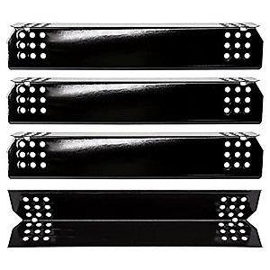 Hiorucet Grill Heat Plate Replacement for Nexgrill 720-0830H, 720-0783E, Grill Master 720-0697, 720-0737, 4 Pack Porcelain Steel Heat Shield, Heat Tent, Burner Cover Replacement Parts.