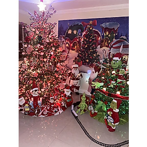 Cartoon Christmas Village Photography Backdrop Winter Snow Pine Tree Background Xmas Fairy Tale Animated Kid Party Photo Booth Banner Supplies (7x5)