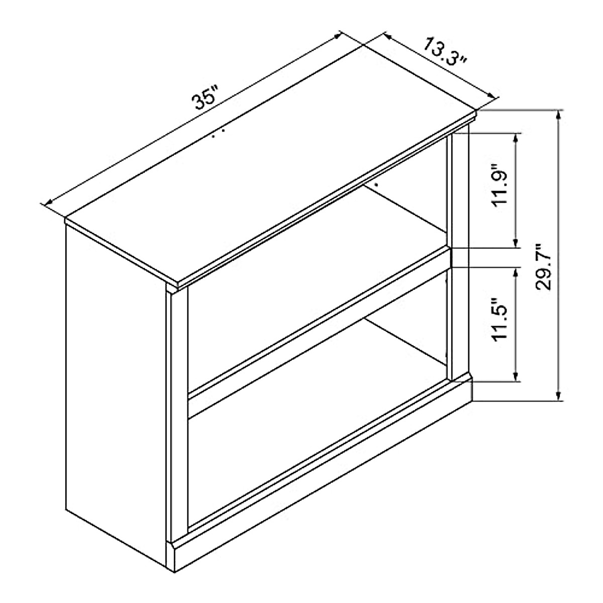 Panana Wooden Bookcase, 2/3/5 Tier Cube Shelves Adjustable Shelf Bookself Storage Organizer Display Shelf Free Standing Unit for Living Room Home Office (Black, 2-Tier)