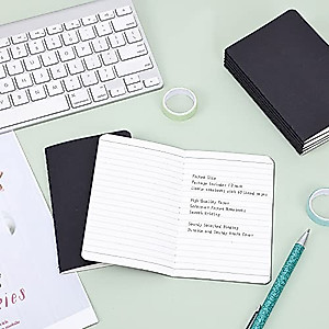 EOOUT 12 Pack Little Notebooks Pocket Size Notebooks, 3.5" x 5.5" Softcover Mini Notebooks, Small Black Notebook Memo Note pads for Men Women Kids Traveler Author, 30 Sheets, 60 Lined Pages