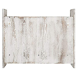 MyGift Wall Mounted Whitewashed Wood Bathroom Shelf Organizer Storage Rack with 3 Tier Shelving and 23 Inch Hand Towel Bar