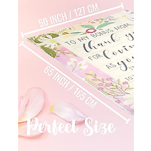 InnoBeta Bonus Mom Gifts, Bonus Mom Blanket, Stepmom Gifts, Mother's Day Birthday Gift for Stepmother, Bonus Mom, Stepmom, Thank You for Loving Me As Your Own, Soft Throw Blanket 50"x65"