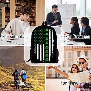 Nakgn St Patrick's Day Irish American Flag Print Kids School Backpack for Elementary Girl Boy