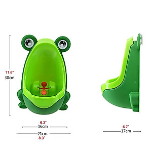 IVYRISE Frog Children Toilet Potty Training Urinal Kids Toddler Pee Trainer Bathroom with Funny Aiming Target(Green)