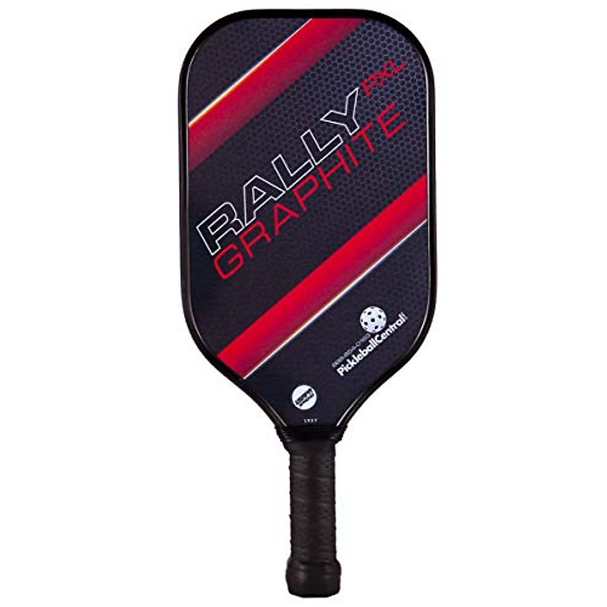 Rally PXL Graphite Pickleball Paddle (Red) XL Elongated Power & Reach Shape | Standard Grip | Polymer Honeycomb Core and Graphite Face