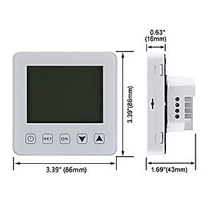 Wengart WiFi Smart Thermostat WG02B05-1,AC230V Max3A 2.4GHz Wi-Fi APP TUYA for Radiant Floor Heating,Compatible with Alexa Echo/Google Home,White Backlight