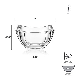 Mikasa Baron Crystal Square Bowl, Clear