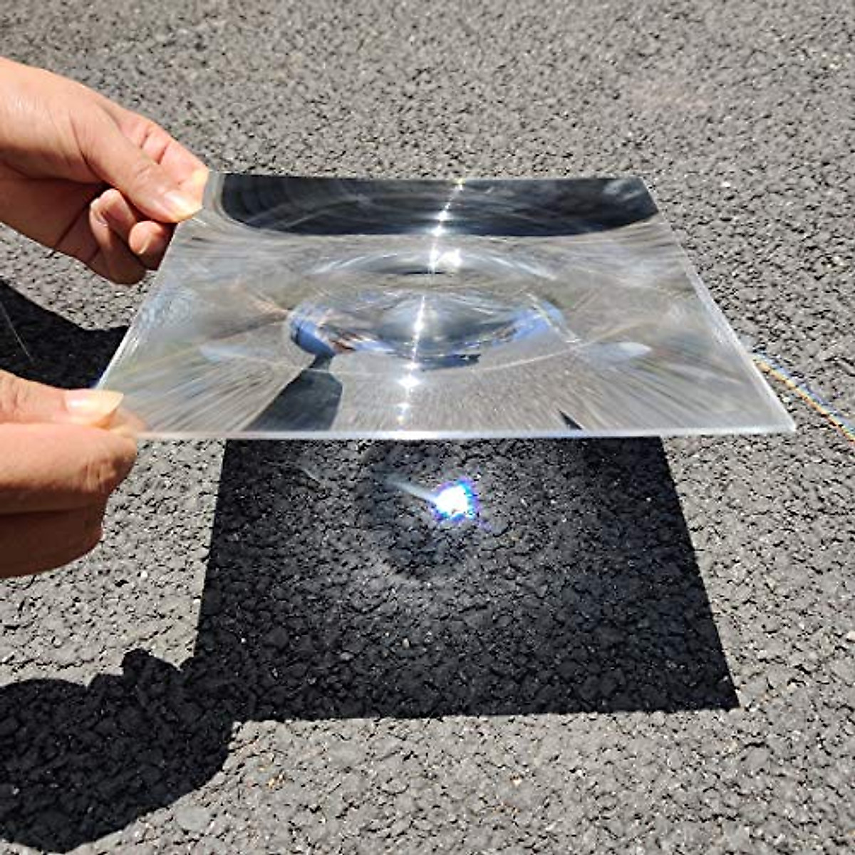 Fresnel Lens 150x150mm, Focal Length 140mm, Acrylic Lens (not Glass), for Solar Heating, Magnifiying, Optics/Visual Education