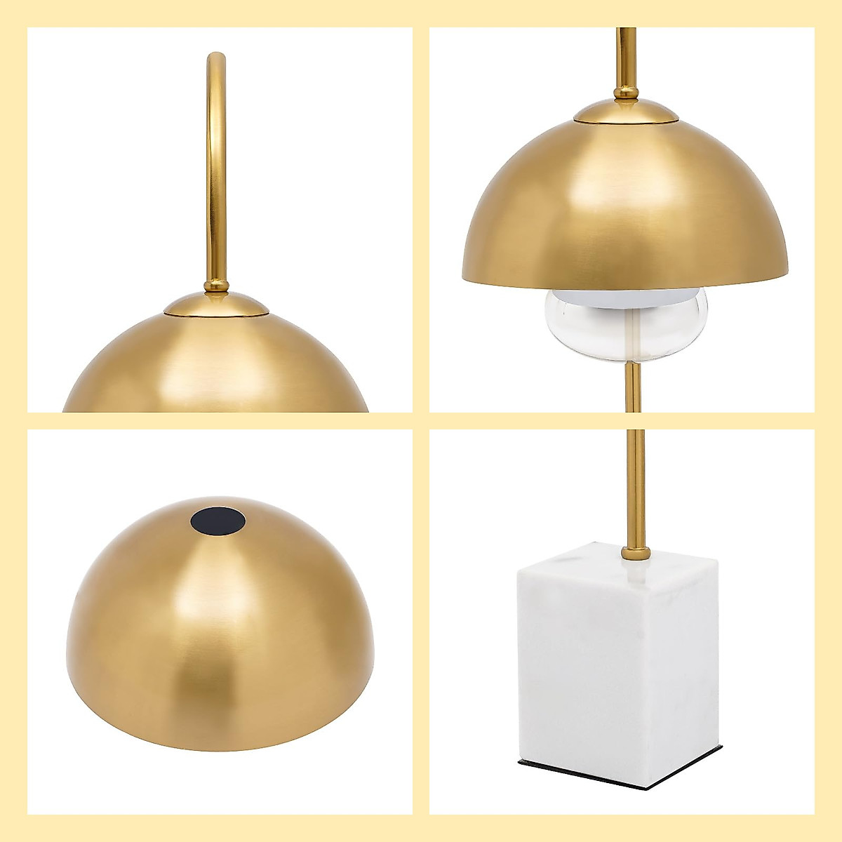 Food Heat Lamp,250W Countertop Food Heating Lamp w/Explosion-Proof Infrared Bulb,3200K 122°F Freestanding Compact Food Warmer Light,Stainless Steel+Marble Base Commercial Heat Lamp for Food, Bronze