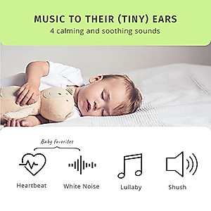 Homedics Sound Machine for Babies and Parents On-The-Go. Integrated Clip White Noise Sound Machine with Heartbeat and Lullaby Sounds. Downward Facing Speaker for Strollers