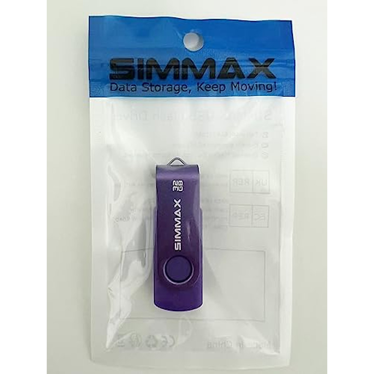 SIMMAX 32GB Memory Stick USB 2.0 Flash Drives Swivel Thumb Drive Pen Drive (32GB Purple)