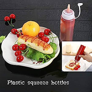 Zddaoole 4 Pack 32oz Plastic Squeeze Bottles,1000ml Condiment Squeeze Bottles with Twist On Cap Lids,Perfect for Ketchup, BBQ, Sauces, Syrup, Condiments, Dressings, Arts and Crafts