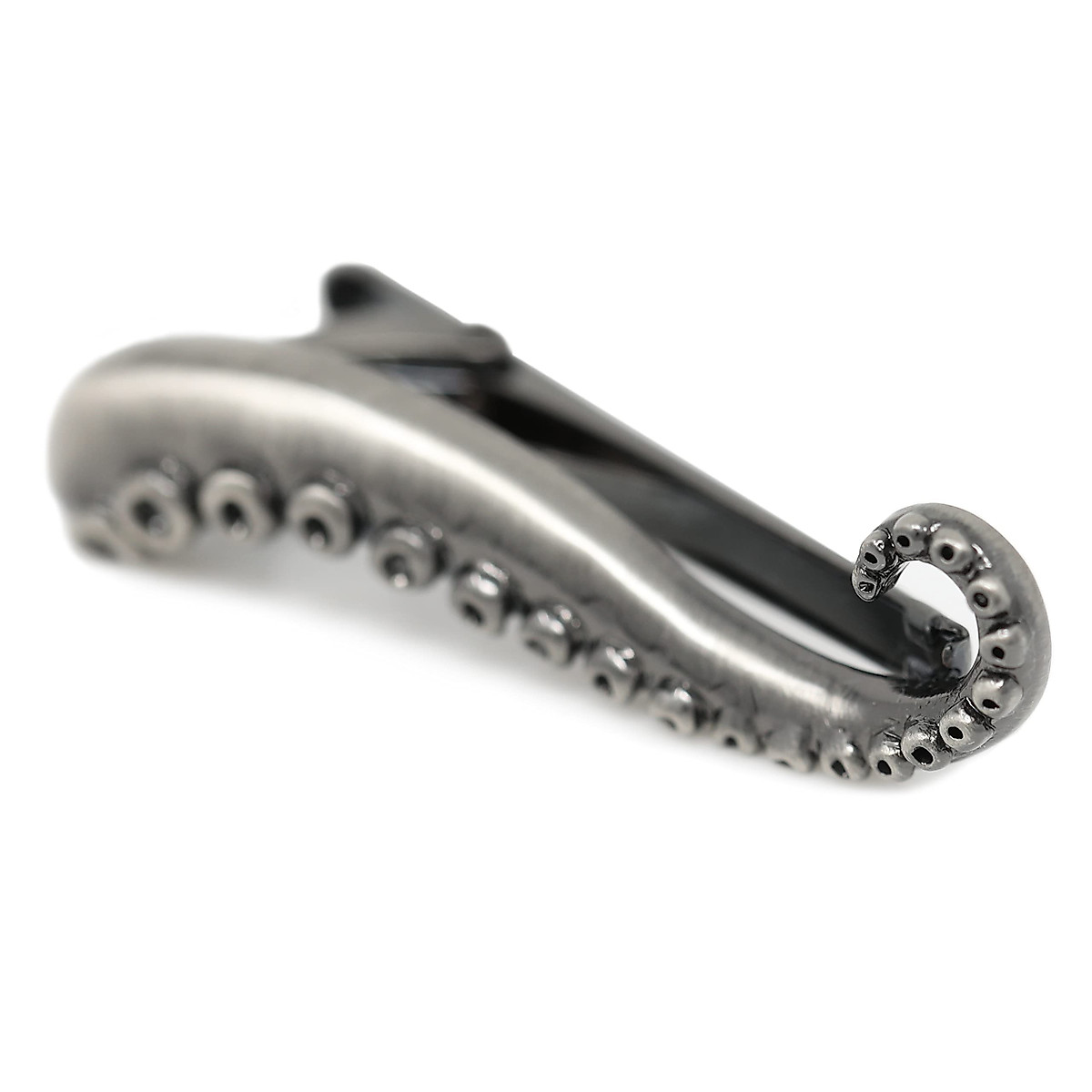 MENDEPOT Octopus Limb Tie Bar Burnished Silver Tone Octopus Limb Tie Clip In Box
