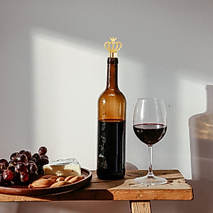 Bottle Wine Stoppers for Glass Wine Bottles，Crown Alloy Wine and Beverage Bottle Stoppers Ball Designed Wine Bottle Corks Tapered Storage Crafts Art DIY