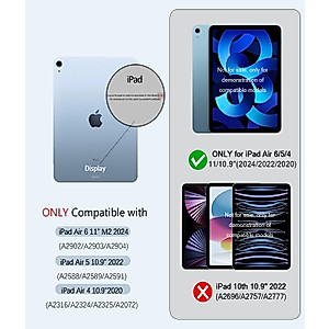 KUAELEN Case for iPad Air 11 inch M2 2024 Air 6th/ 5th Generation 2022 /Air 4th Generation 2020 10.9 Inch with Pencil Holder [Support Touch ID and iPad 2nd Pencil Charging]-Winter Jasmine