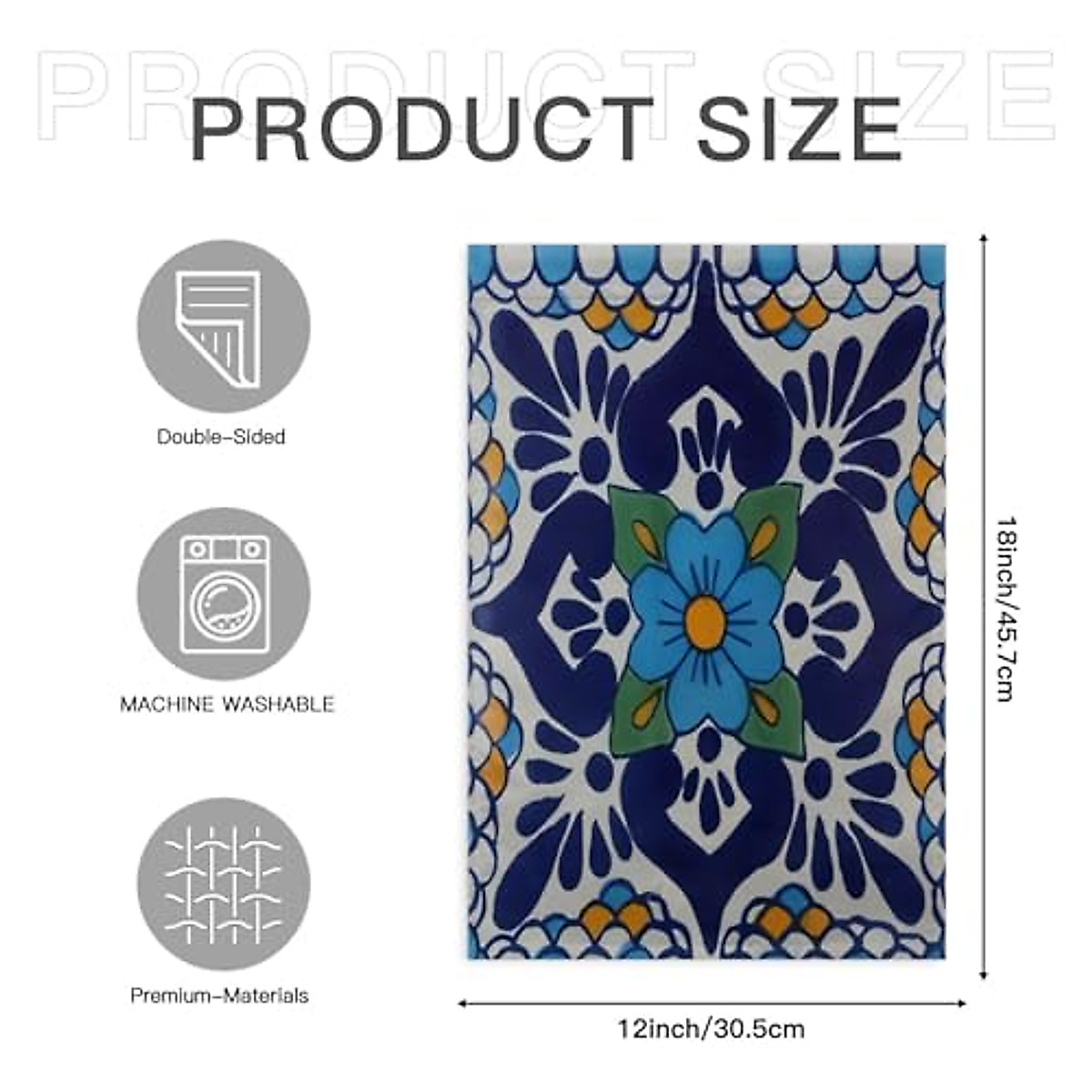 Double-sided garden flag Talavera Mexican Tile Outdoor Flag Garden Flag Yard Outdoor Decoration （12×18in）.