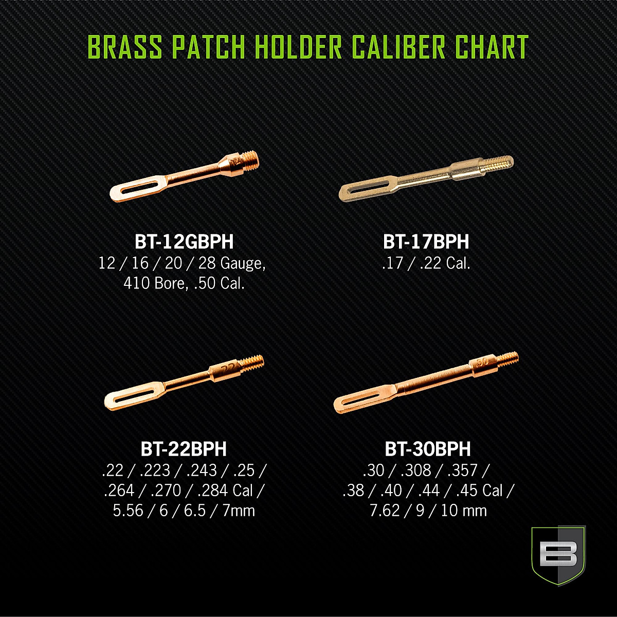 Breakthrough Clean Technologies Brass Patch Holder - Designed for Easily Applying Solvents and Lubricants - Fits ‎.22 / .223 / .243 / .25 / .264 / .270 / .284 Cal / 5.56/6 / 6.5 / 7mm Caliber