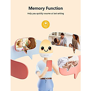 MediAcous Night Lights for Kids Room, Baby Night Light with Stable Charging Pad, Dimmable Kids Night Light with 1H Timer & Touch Control, ABS+PC LED Egg Lamps for Breastfeeding, Up to 200H