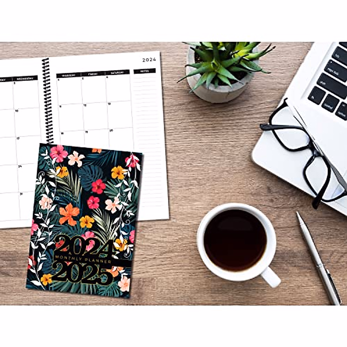 2024-2025 Monthly Planner, 7"x10", 100lb Cover, Spiral Bound, 2 Year Calendar Great For Organization & Scheduling