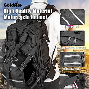 Goldfire Large Capacity Motorcycle Cycling Riding Helmet Backpack Military Helmet Molle Storage Bag ,Waterproof Tactical Backpack for Men