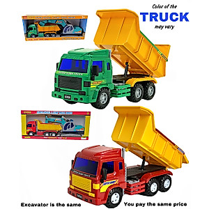 Big Daddy Trucks- Medium Sized Big rig Friction Powered Dump Truck with Large Space in The Back Colors May Vary